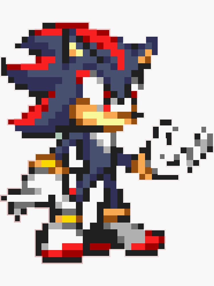 Pegatina for Sale con la obra «pixel art 16 bits sonic Shadow the ...