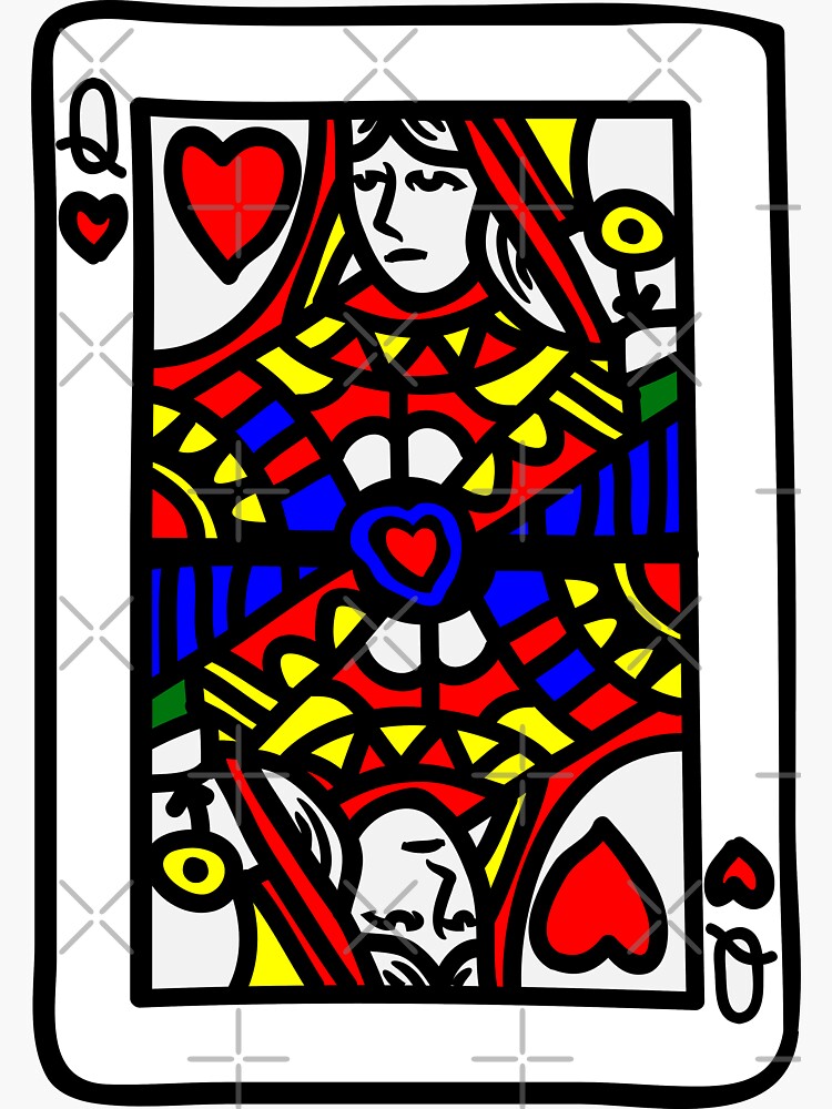 "Queen of Hearts Playing Card " Sticker for Sale by RheaRealm | Redbubble