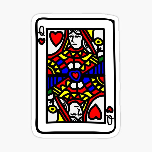 "Queen of Hearts Playing Card " Sticker for Sale by RheaRealm | Redbubble