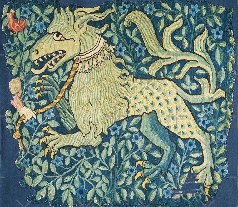 "MEDIEVAL BESTIARY Lion Like Beast in Blue Flowers, " by BulganLumini ...