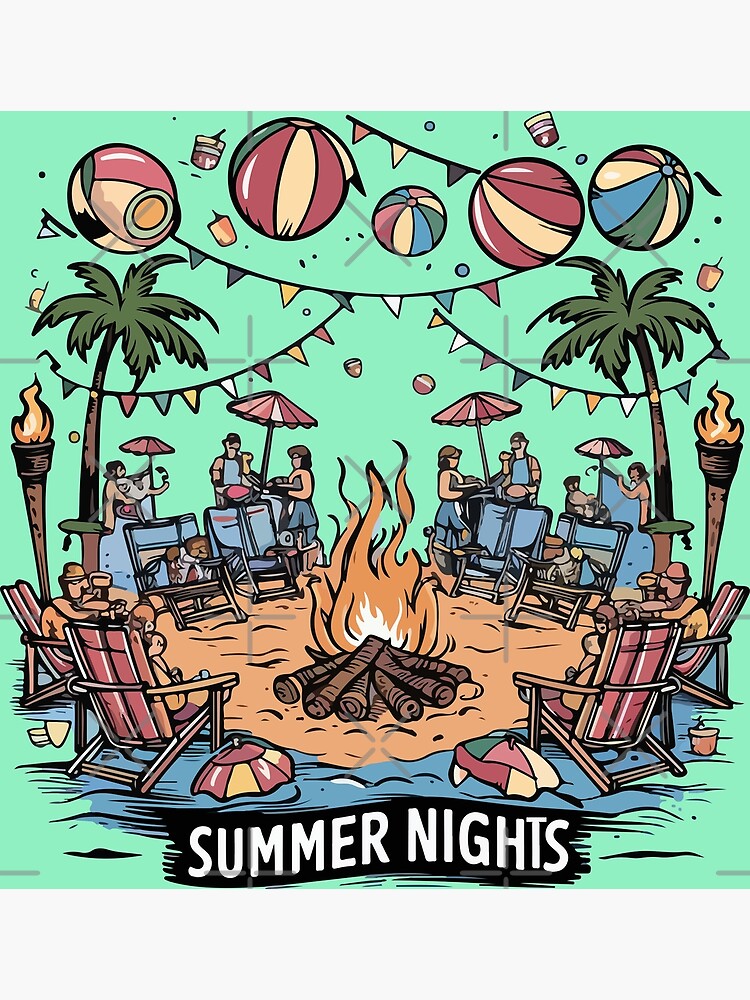 "Beach Party Vibes - Fun in the night" Poster for Sale by Dashimprints ...