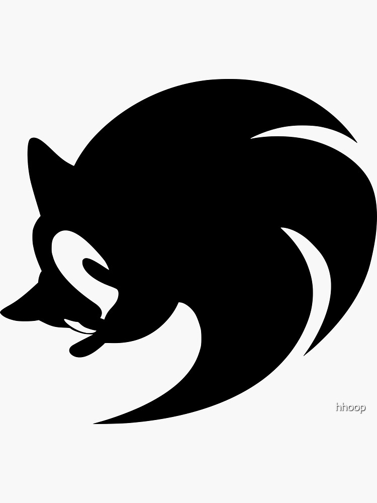 "Modern Sonic Icon Black" Sticker for Sale by hhoop | Redbubble