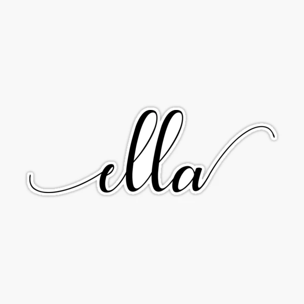 Female Name Ella Lettering Design Handwritten Typography V Stock