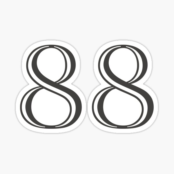 "88 - EIGHTY EIGHT" Sticker for Sale by thatsnapguy | Redbubble