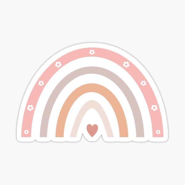 "Pastel Rainbow Design with Floral Accents" Sticker for Sale by Art ...