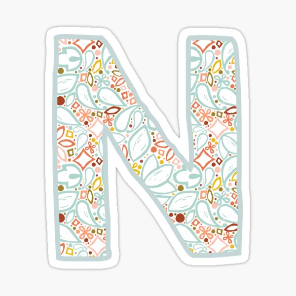 "Letter N - Monogram" Sticker by emporiumjulium | Redbubble