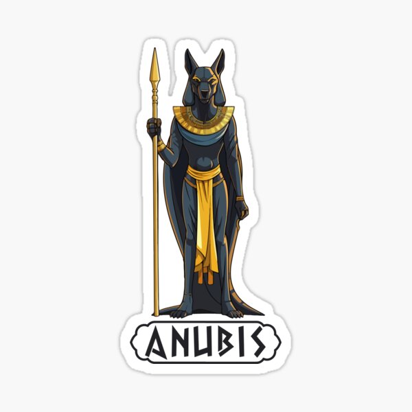 "Anubis egyptian god of embalming and guide of the dead" Sticker for ...