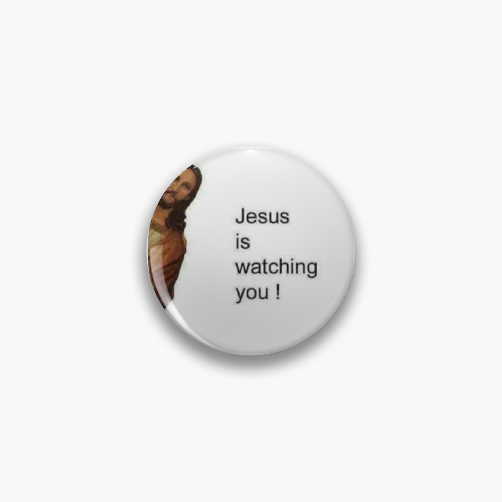 "jesus is watching you meme" Sticker for Sale by mochiirum | Redbubble