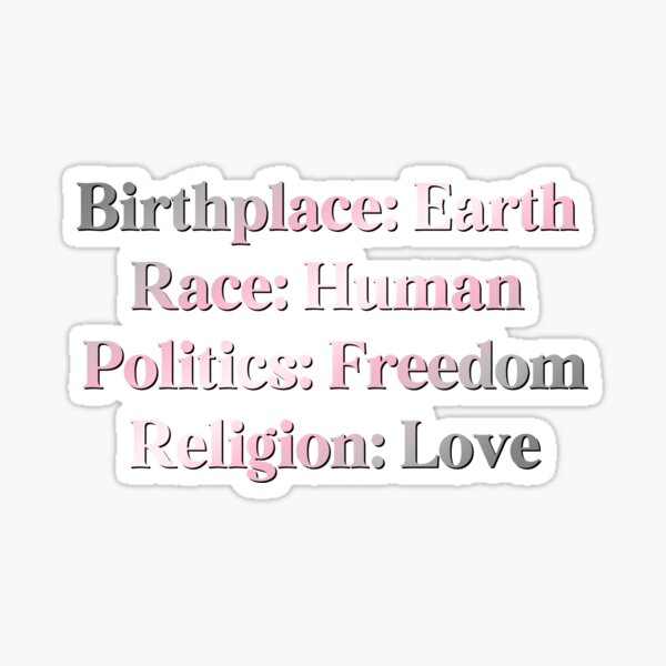 "Demigirl Pride Flag Colored: Birthplace-Earth, Race-Human, Politics ...