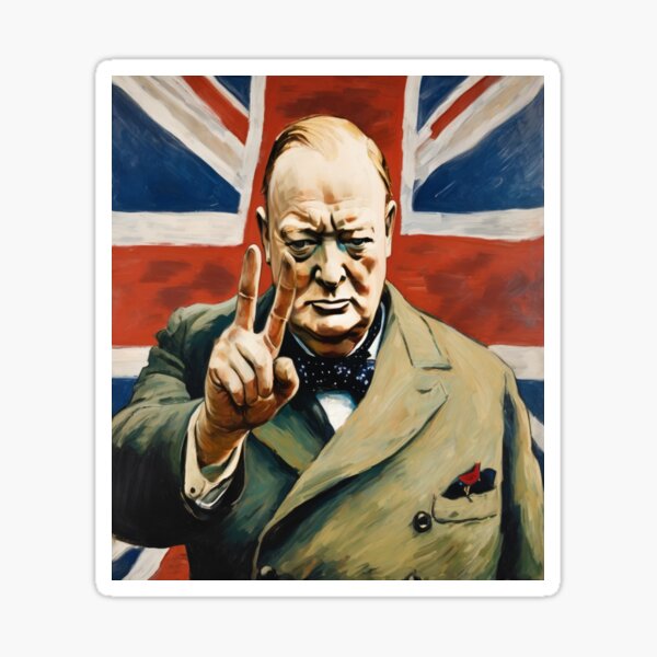 ""Victory Gesture: Winston Churchill"" Sticker for Sale by ...