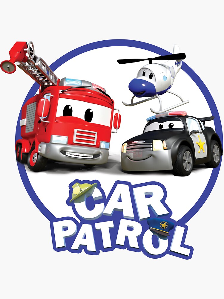 "Car Patrol of Car City" Sticker for Sale by AmuseAnimation | Redbubble