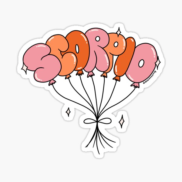 "Scorpio Balloons" Sticker for Sale by doodlebymeg | Redbubble