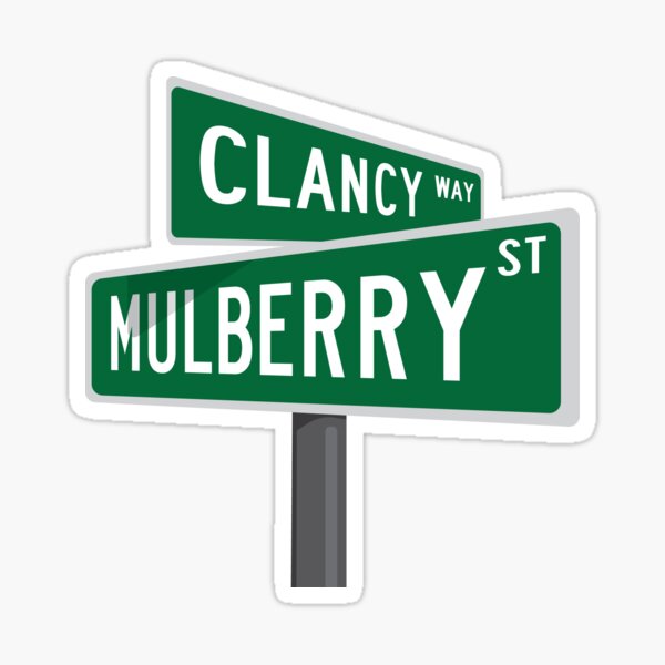 "Clancy Way + Mulberry Street" Sticker for Sale by Mady33 | Redbubble