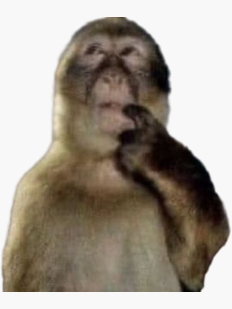 "Monkey Thinking" Sticker for Sale by Farther-Out-2 | Redbubble