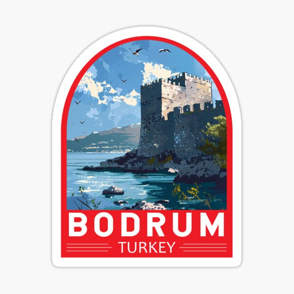 "Bodrum Turkey Travel Art Emblem" Sticker for Sale by KrisSidDesigns ...