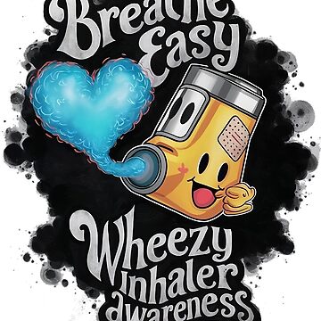 "Breathe Easy: Wheezy Inhaler Awareness Sticker" Sticker for Sale by ...