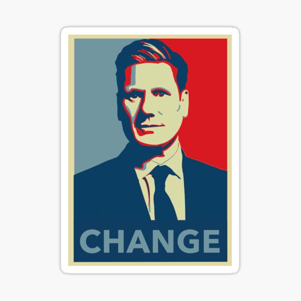 "Keir Starmer Change stylised portrait" Sticker for Sale by Strongleton ...