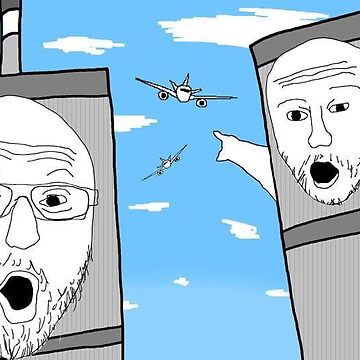 "twin towers wojak" Sticker for Sale by cilantrogene | Redbubble