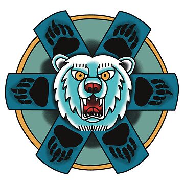 "BattleTech Ghost Bear American Traditional Tattoo No Text" Sticker for ...
