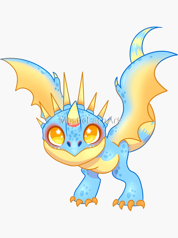 "Stormfly HTTYD Blue Dragon Chibi" Sticker for Sale by MysticLaceArt ...
