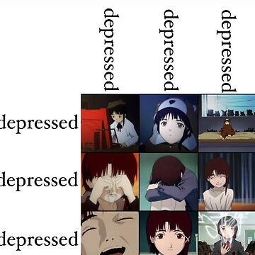 "Depressed Serial Experiments Lain Meme " Sticker for Sale by ...
