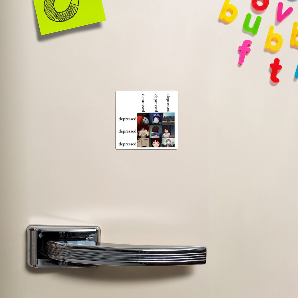 "Depressed Serial Experiments Lain Meme " Sticker for Sale by ...