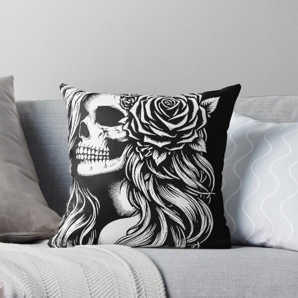 Girl Skull Head Pillows & Cushions for Sale | Redbubble