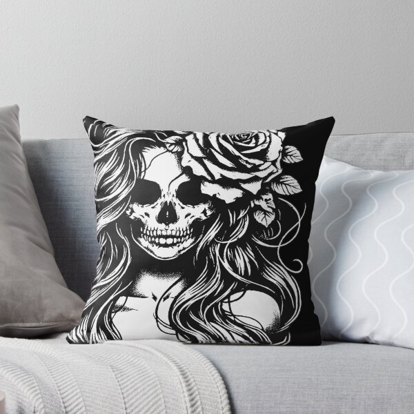 Girl Skull Head Pillows & Cushions for Sale | Redbubble