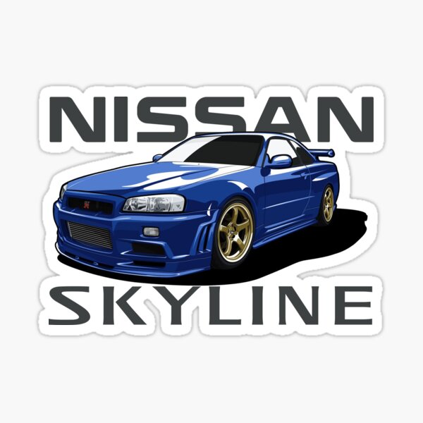 "Nissan R34 Skyline GTR" Sticker for Sale by Art-Vand3lay | Redbubble
