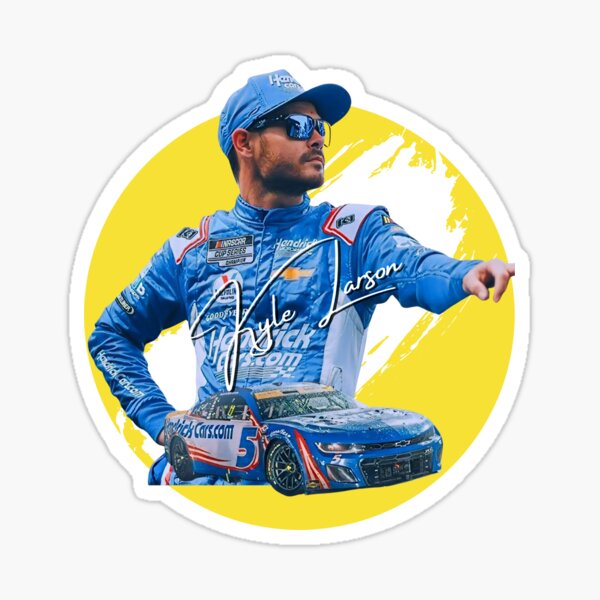 "Kyle Larson Hi - Def Paint Effect T-Shirt and Sticker" Sticker for ...