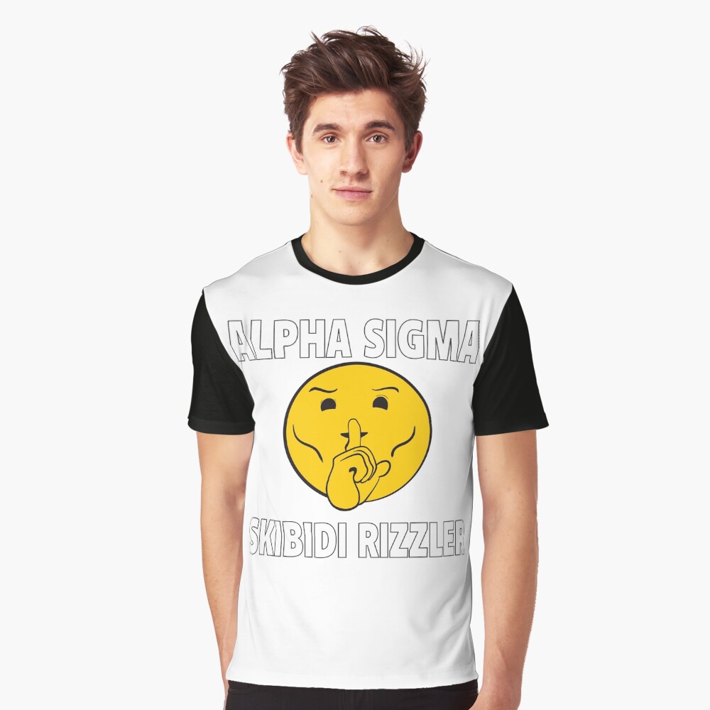 "T-shirt for him, Alpha Sigma, Skibidi Rizzler design, Gen Z, Mewing ...