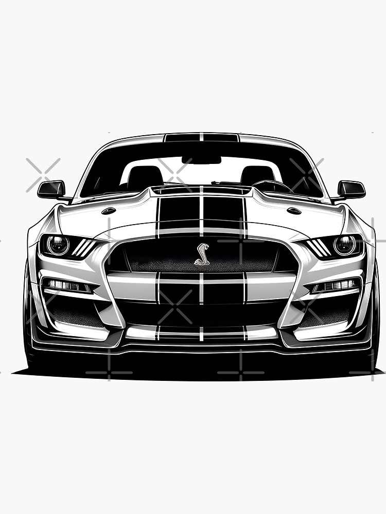 "Ford mustang Shelby GT500 Front View" Sticker for Sale by designbykev ...