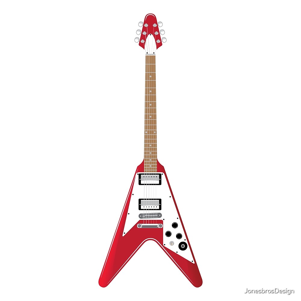 "Flying V guitar" by JonesbrosDesign | Redbubble