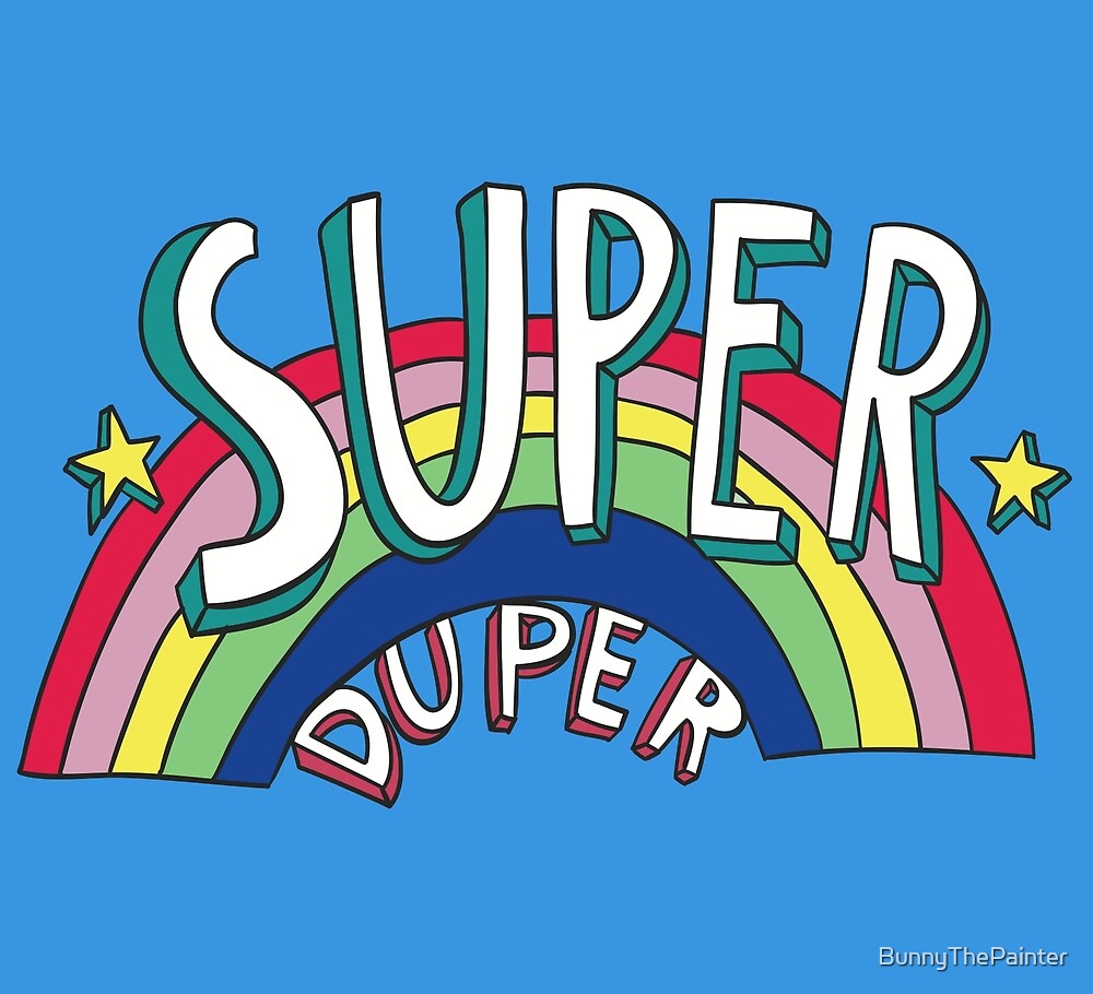 "Super Duper Hand Drawn Seventies Style Rainbow Graphic" by ...