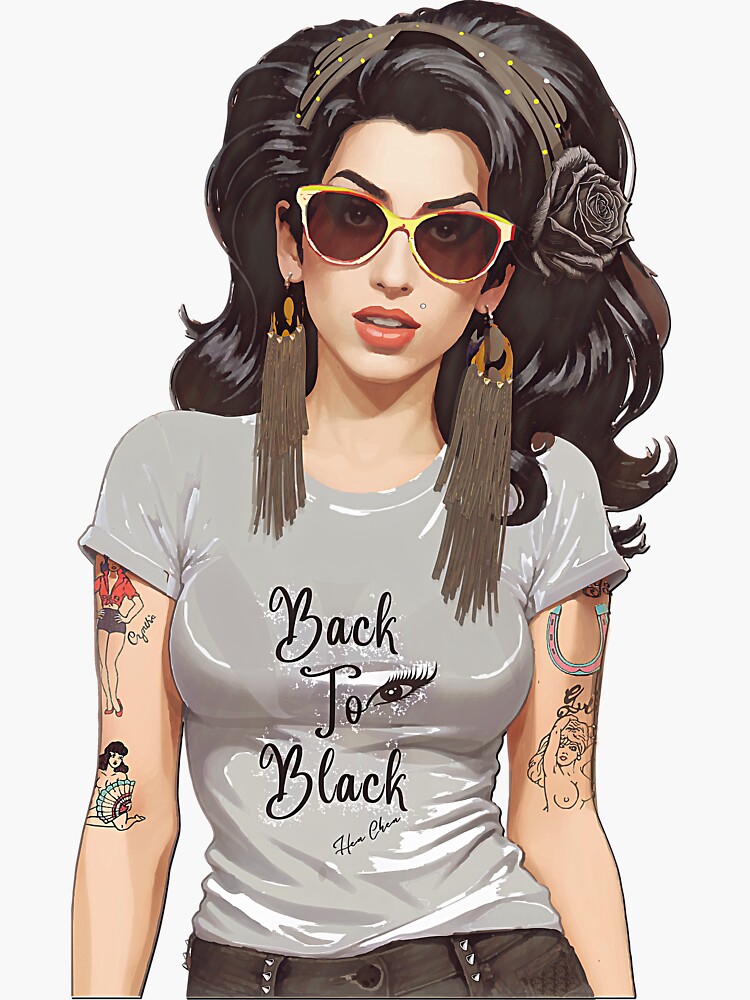 "Amy Winehouse - Gaze of Fame#7 Back To Black" Sticker for Sale by hen ...