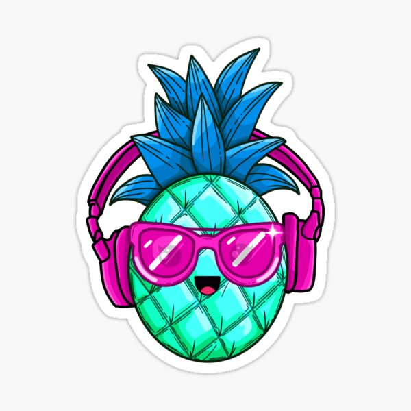 "A Cute Summer pineapple Wearing Pink Sunglasses " Sticker for Sale by ...
