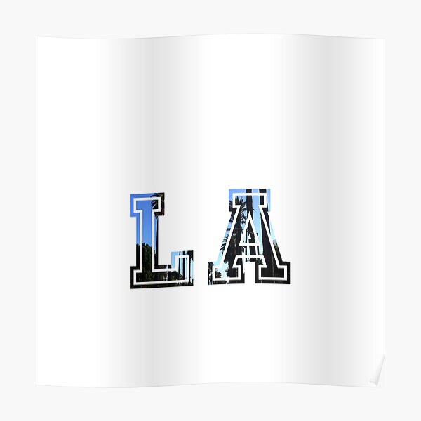 "LA Los Angeles word palm trees" Poster for Sale by qlobba | Redbubble