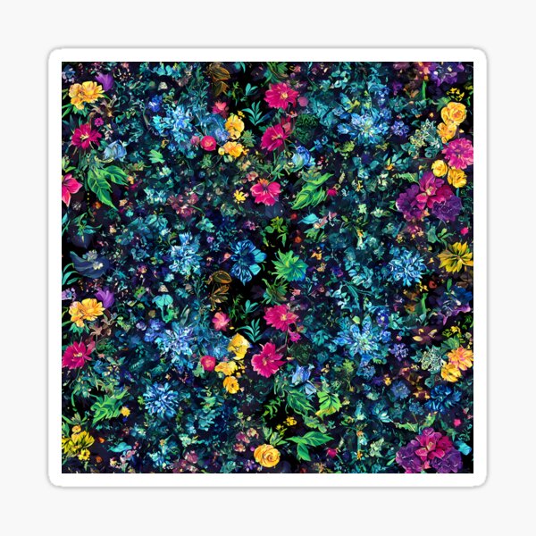 "Mystical Night Garden Floral" Sticker for Sale by SeamPix | Redbubble