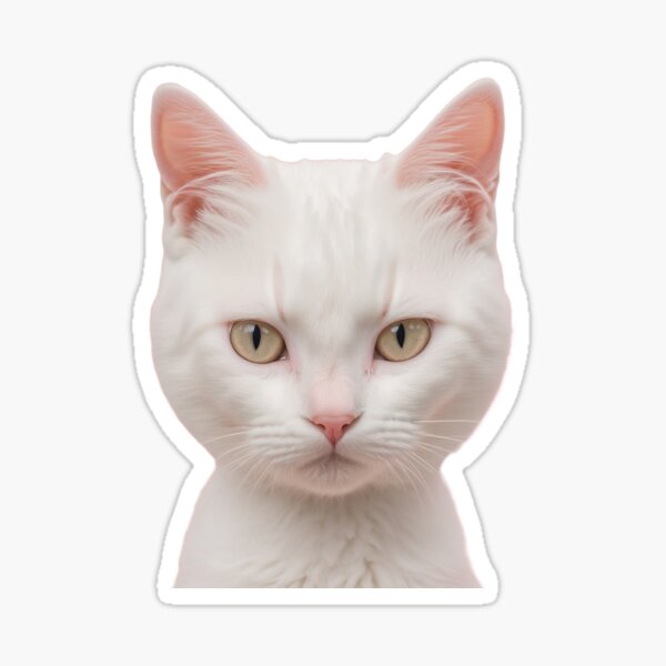 "White cat" Sticker for Sale by W-A-C-O | Redbubble