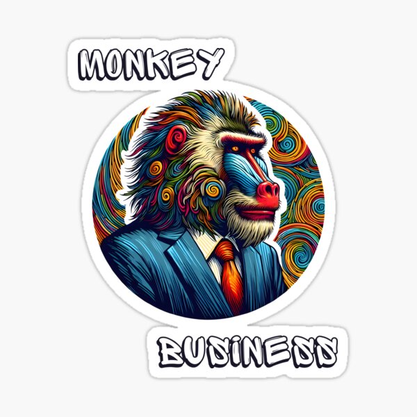 "Baboon on Colorful Antropomorphic "Monkey Business" Psychedelic Art ...