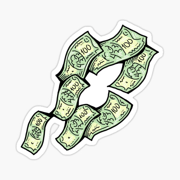 "Big money flying to you for wealth and prosperity" Sticker for Sale by ...