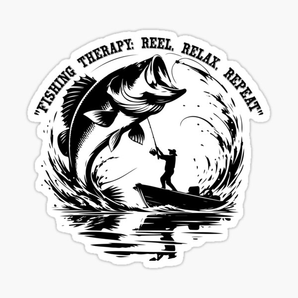 "Fisherman catching fish" Sticker for Sale by chairich | Redbubble