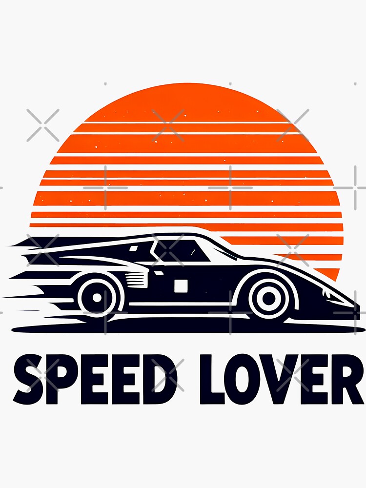"Retro car logo speed lover" Sticker for Sale by SideKickCreates ...