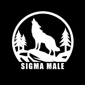 Pegatina for Sale con la obra «Sigma Lobo Solitario Negro Blanco» de ...