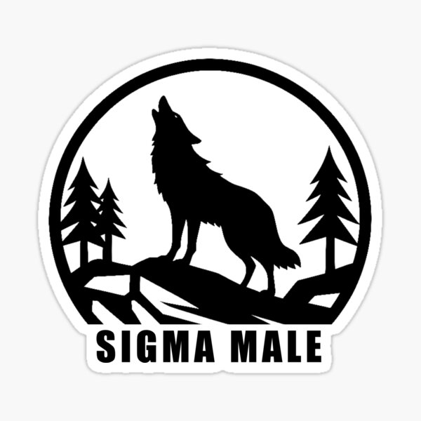 Pegatina for Sale con la obra «Sigma Lobo Solitario Negro Blanco» de Interdit | Redbubble