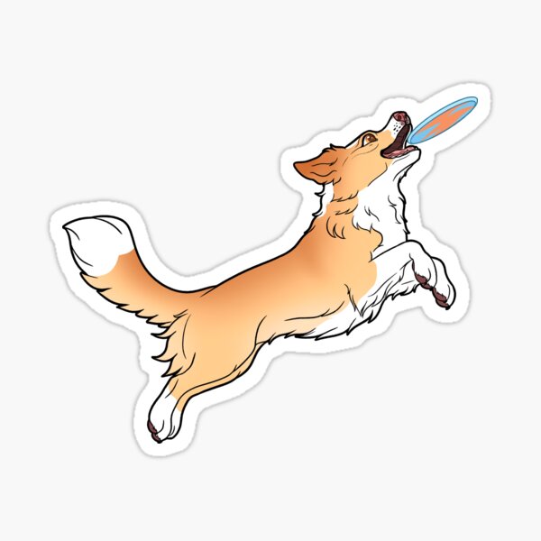 "Clear Sable Gold English Shepherd Catching Disc" Sticker for Sale by ...