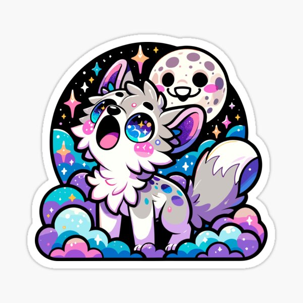 "Kawaii Wolf" Sticker for Sale by TillysCuteCanva | Redbubble