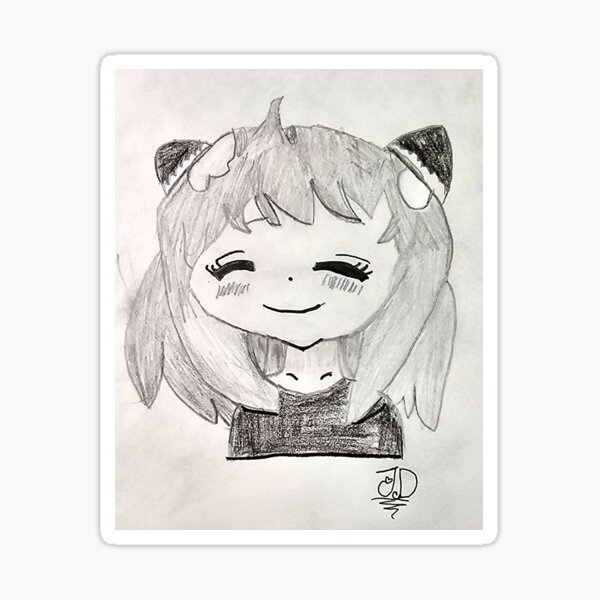 "Freehand Anya Forger " Sticker for Sale by ArtbyJayBird | Redbubble