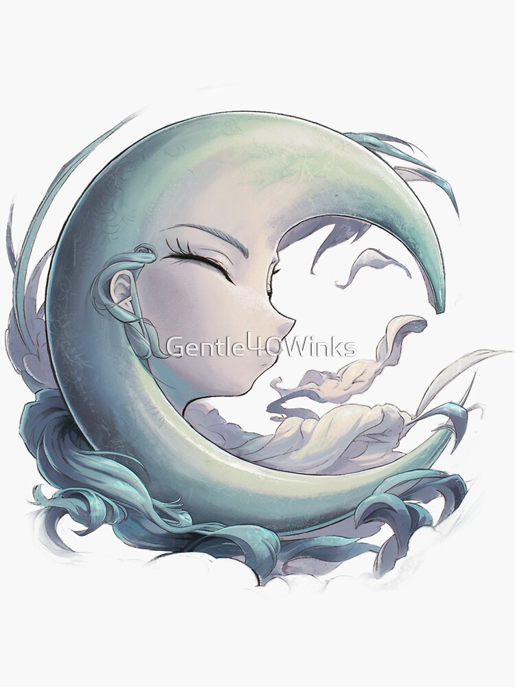 "Moon Face" Sticker for Sale by Gentle40Winks | Redbubble