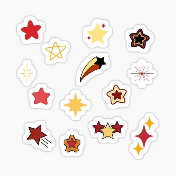 "Red and Gold Tiny Star Doodles" Sticker for Sale by SiriuslyShawni ...